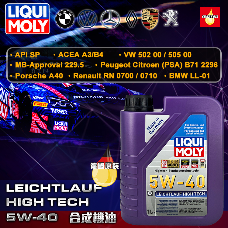 LIQUI MOLY Leichtlauf High Tech 5W-40 合成機油 | 瘋油網
